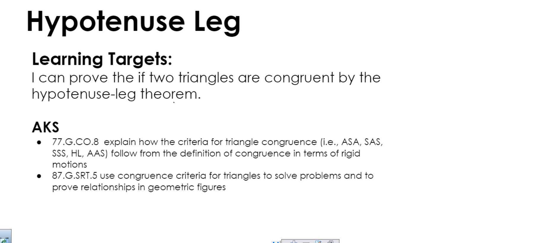 Hypotenuse Leg Theorem