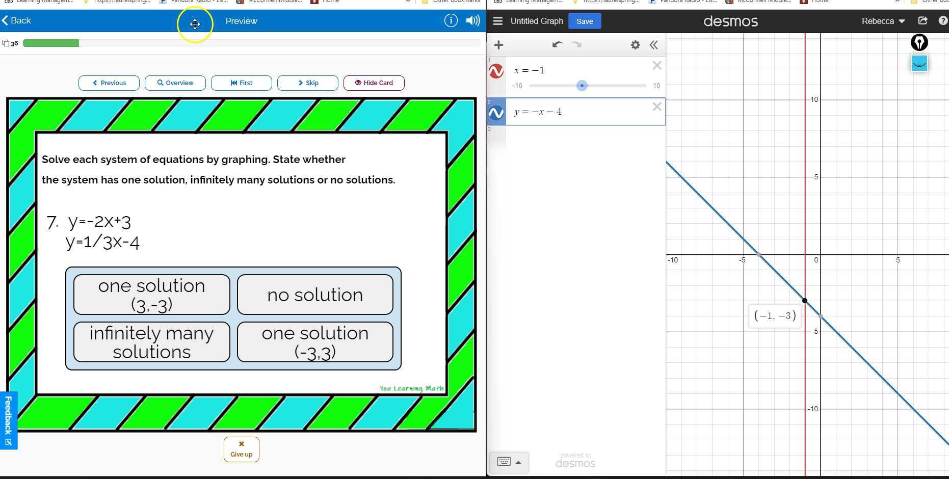 Using the Desmos Graphing Calculator to Solve Systems