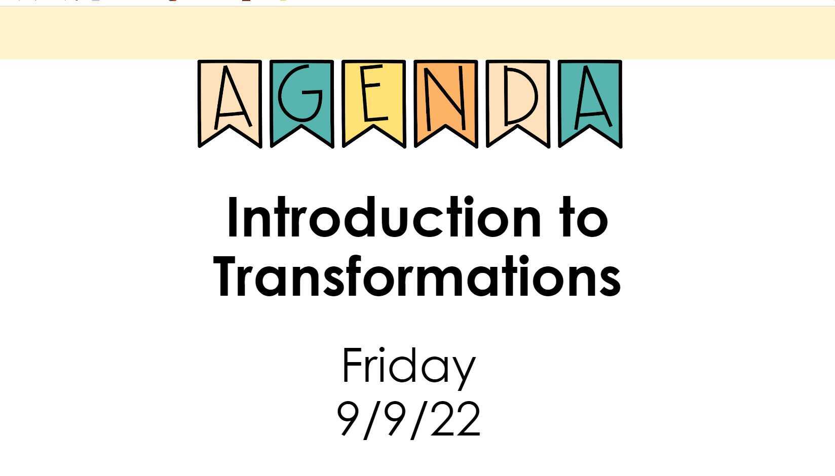 Introduction to Transformations