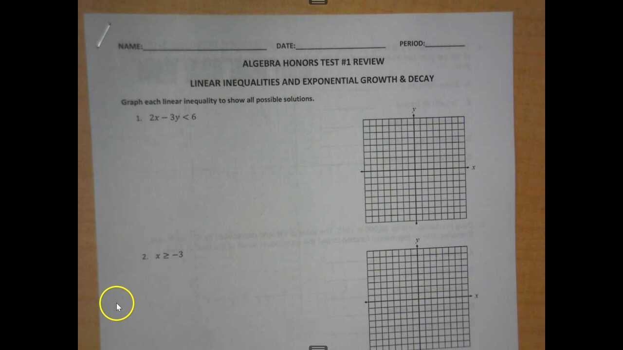 ALGEBRA HONORS TEST #1 REVIEW QUESTIONS 1-3