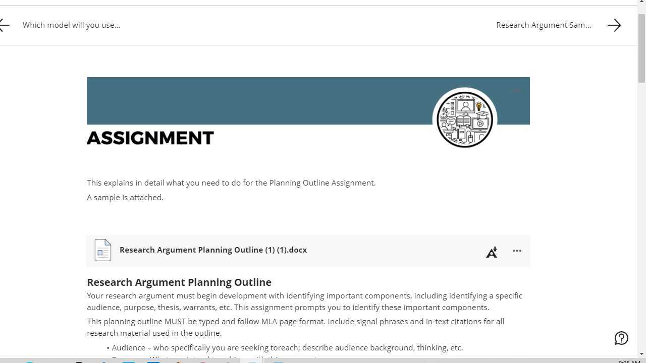 Researched Argument Outline Instructions