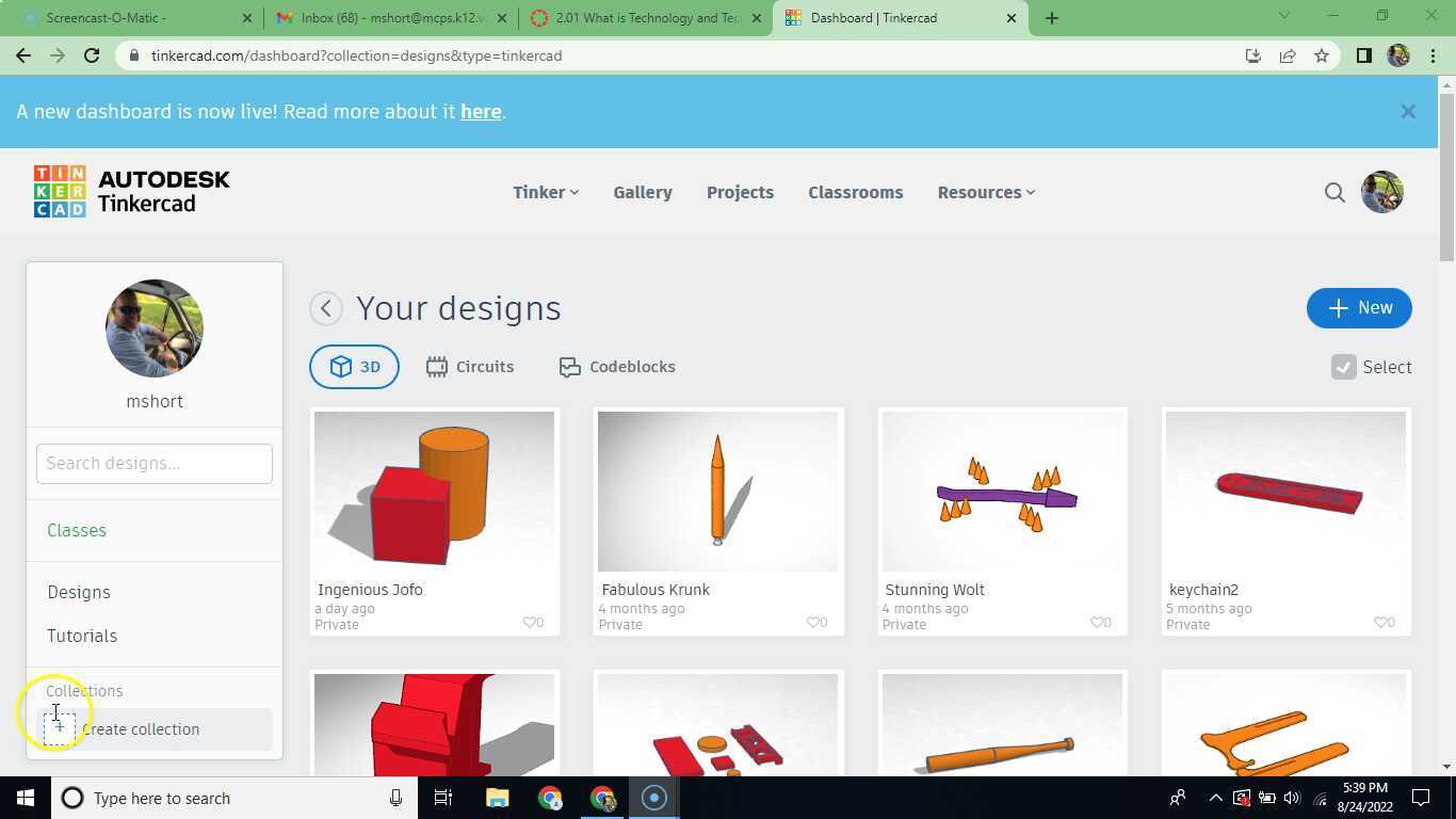 2022 TinkerCAD View It