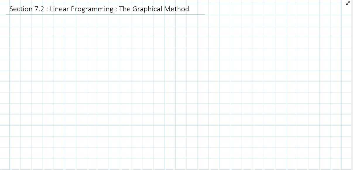 Linear Programming ; The Graphical Method