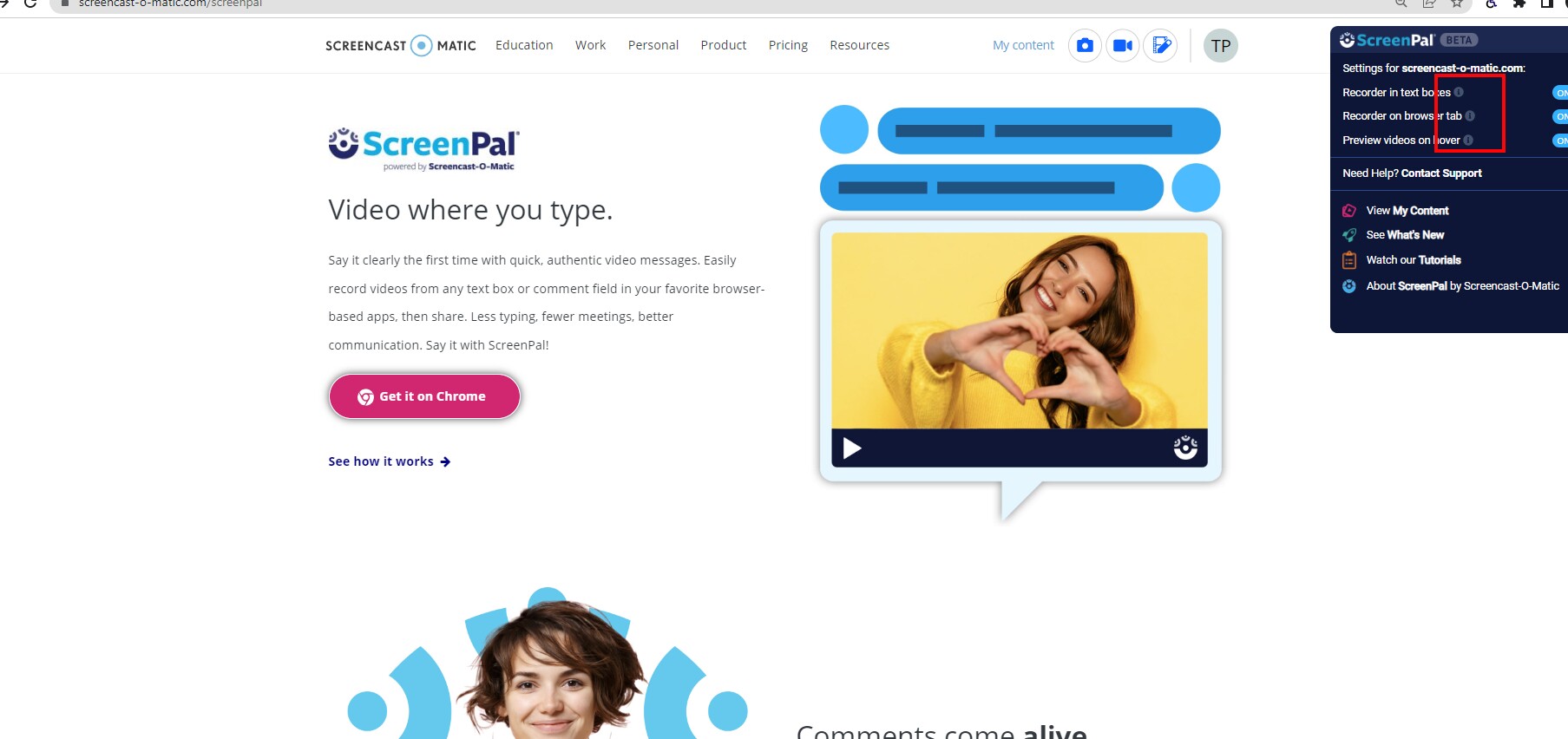 Snip - ScreenPal - Video Messaging Extension - Screencast-O-Matic ...