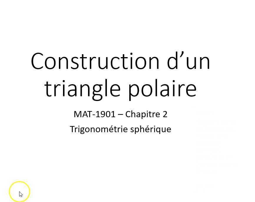Le triangle polaire