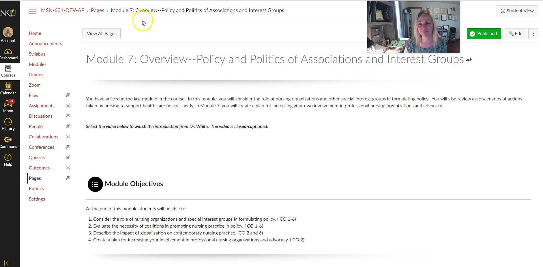 MSN 601 Module 7 Overview