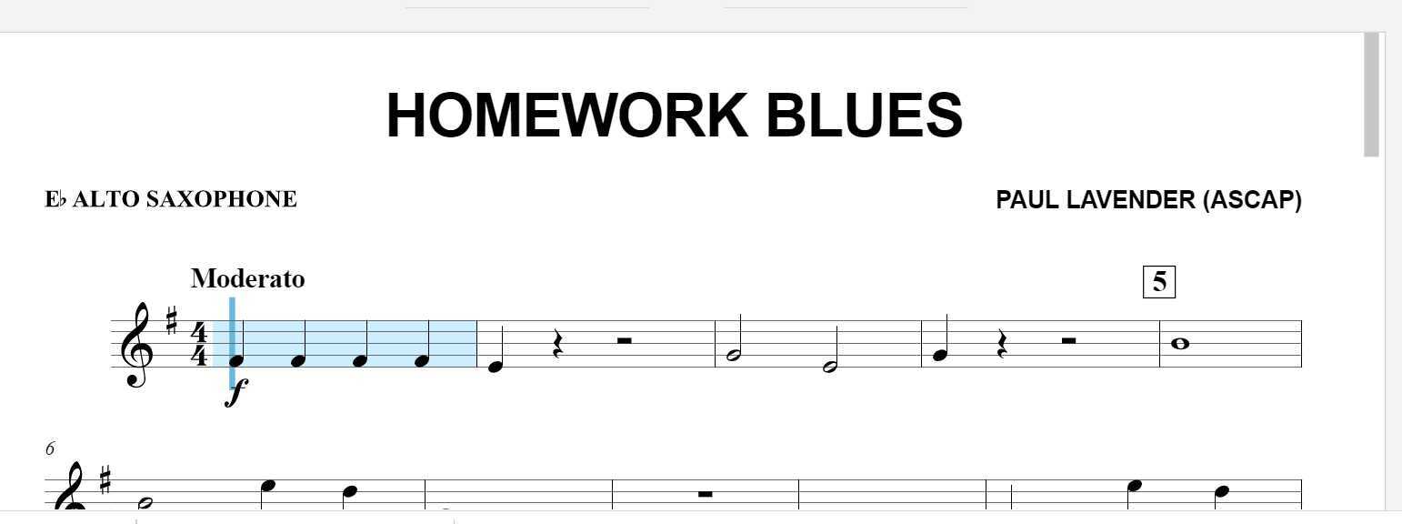 Homework Blues Alto Saxophone