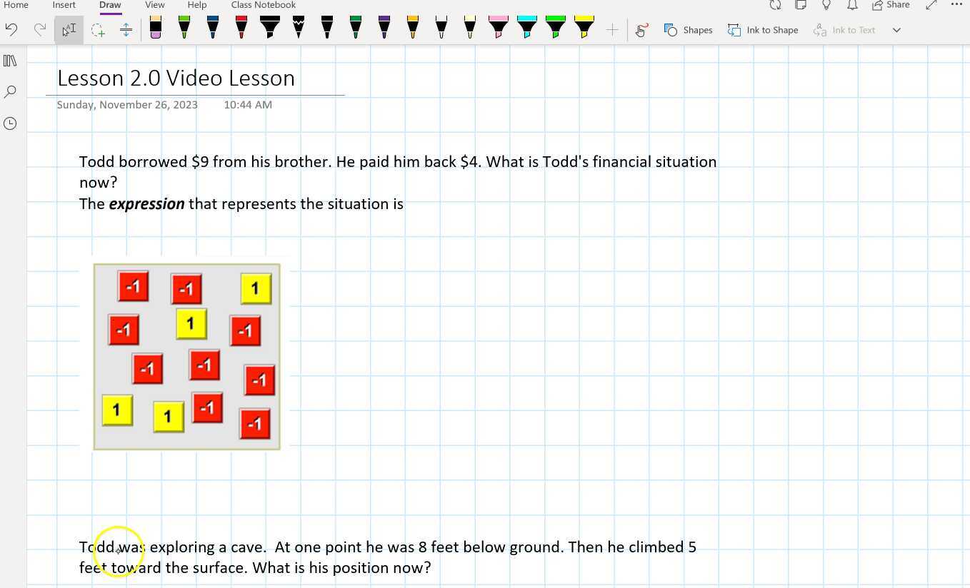 Adding Integers Using Number Tiles