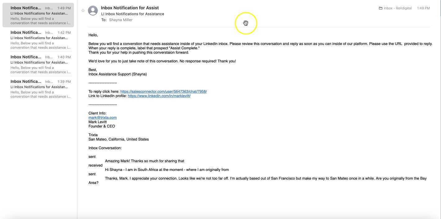 Inbox Notification for Assist Explained