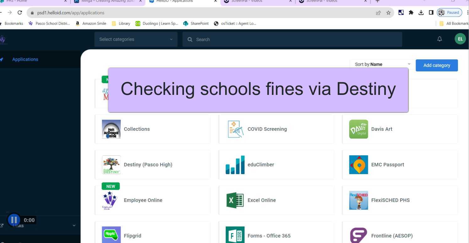 Checking school fines