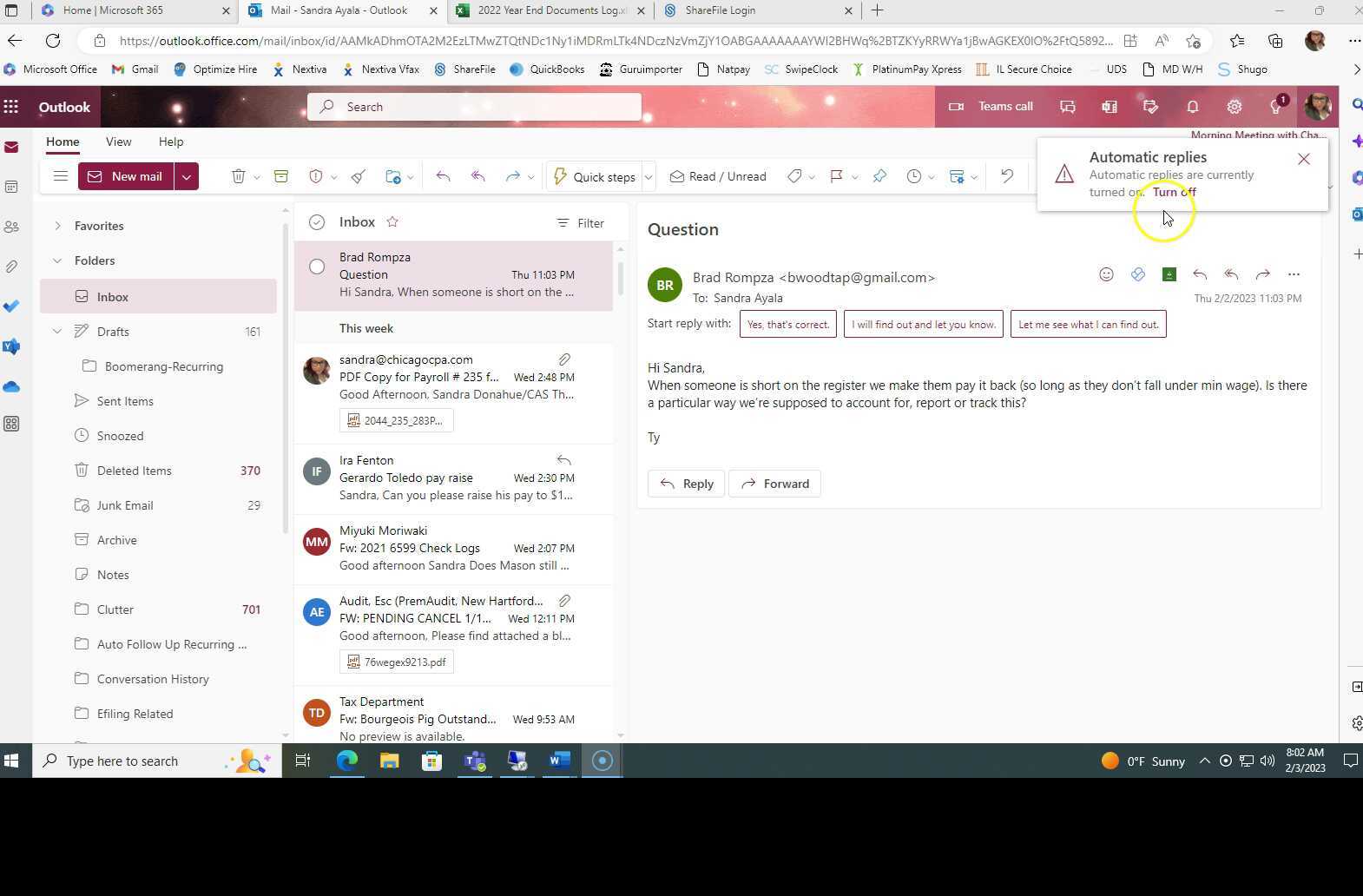Notifications in Sharefile