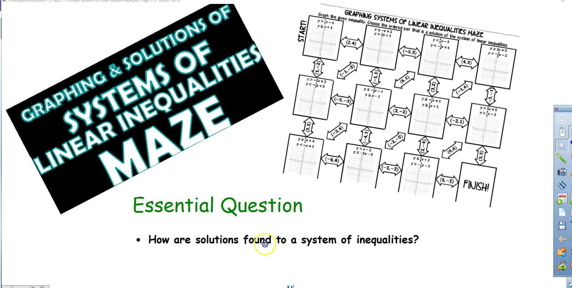 LL Alg 2 11-9 Solutions to linear Inequalities