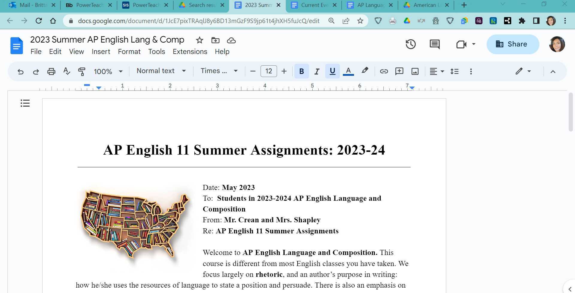 AP Lang Summer Instructions