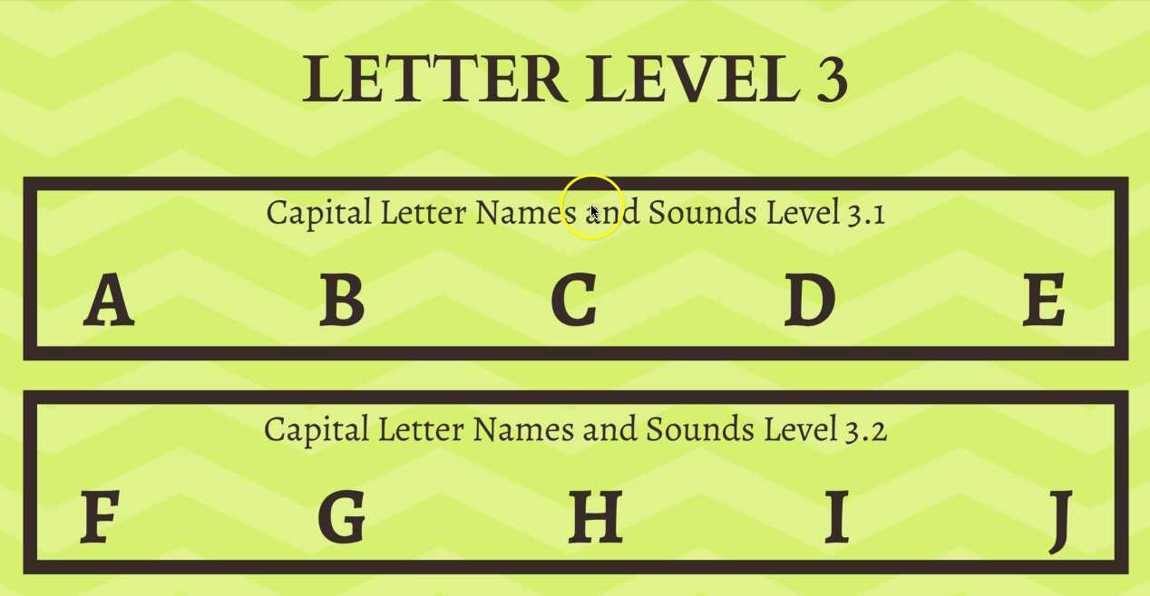 Letter Levels 3 and 4