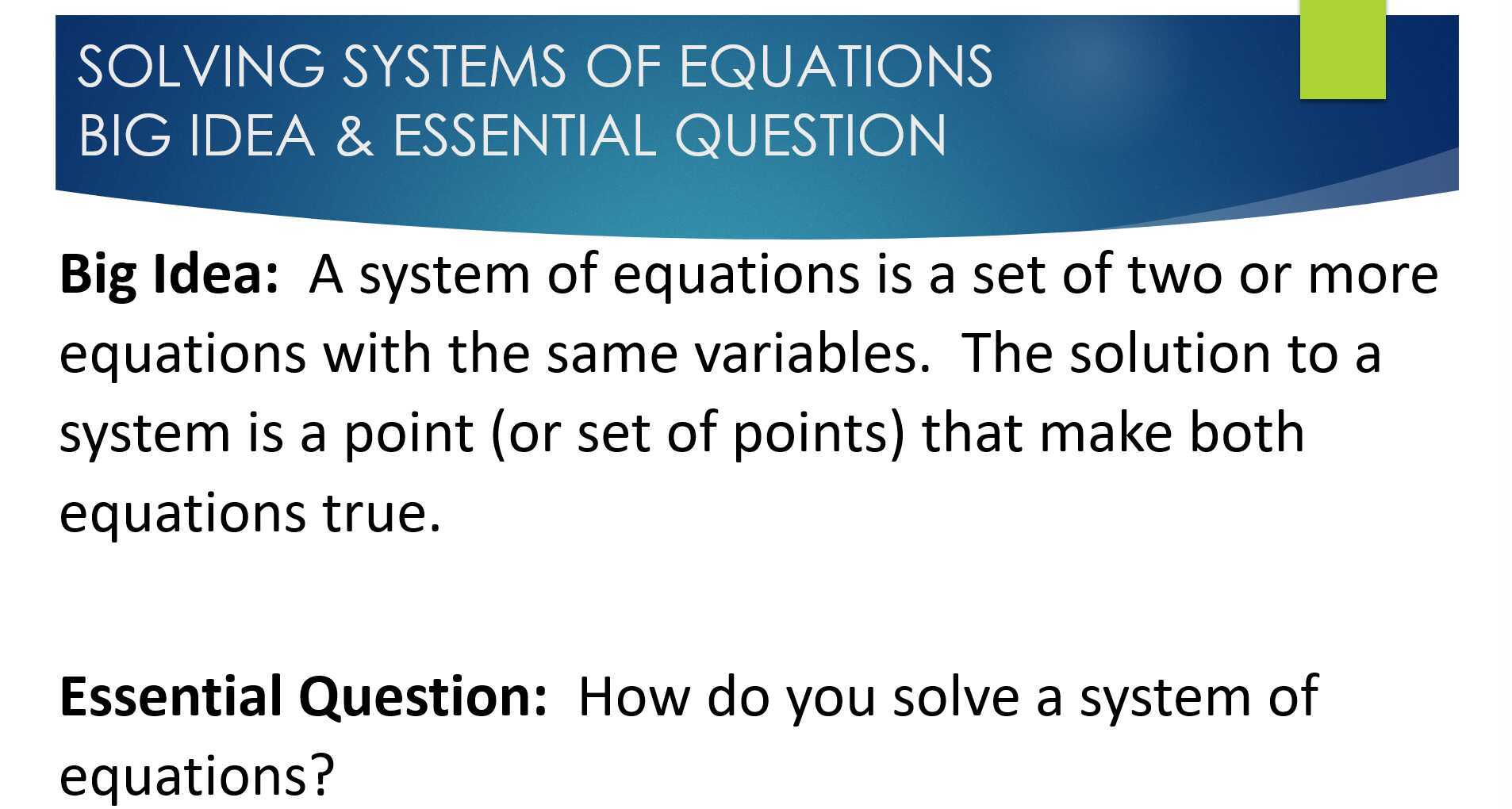 Algebraically Testing Solutions to Systems