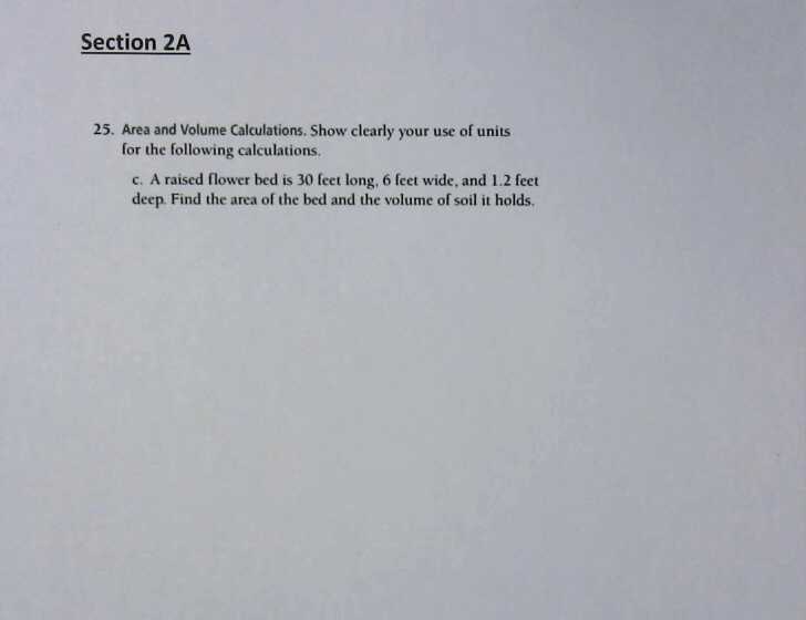 Section 2A #25 area and volume