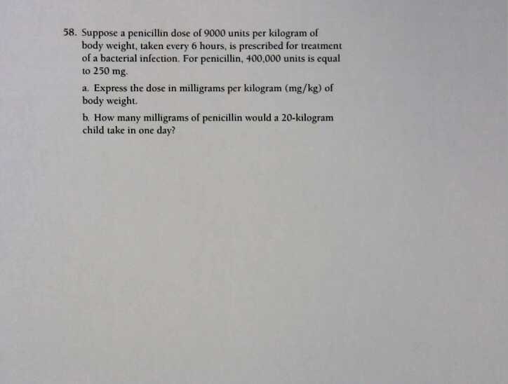 Section 2B #58 dosage calculation