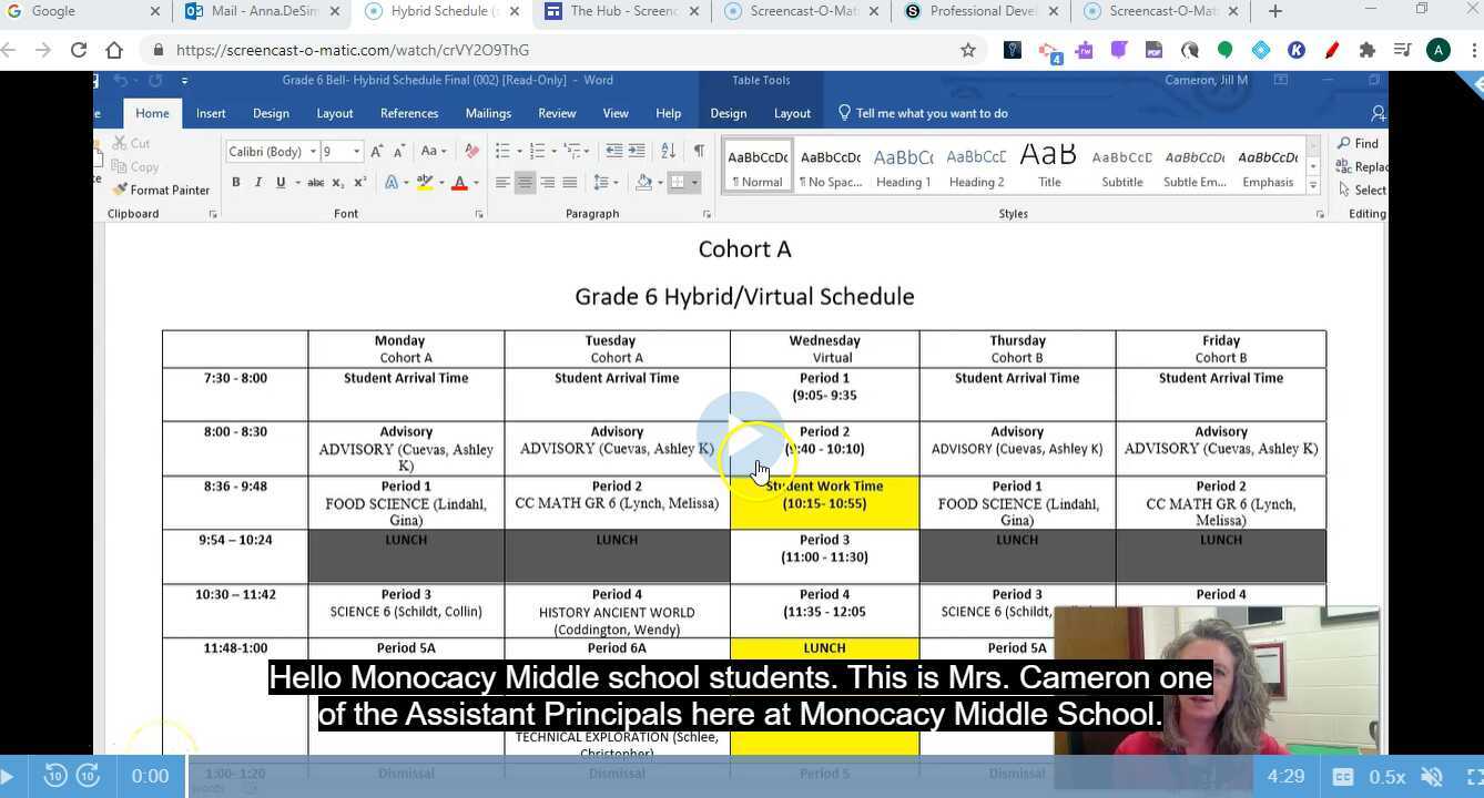Hybrid Schedule (Spanish)