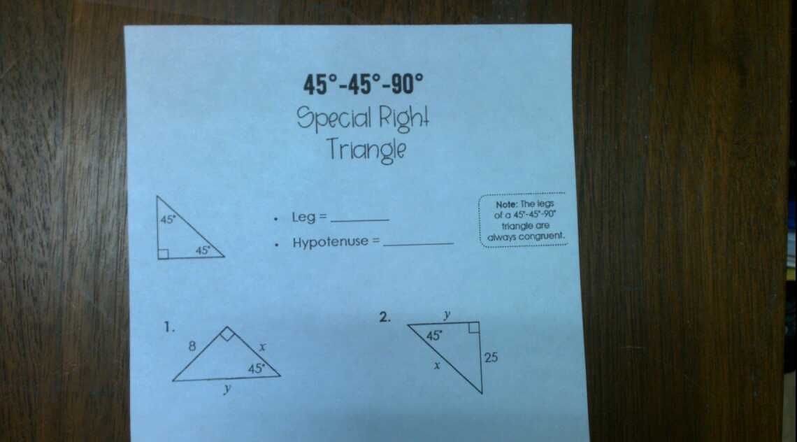 Special Right Triangles & Sheet B