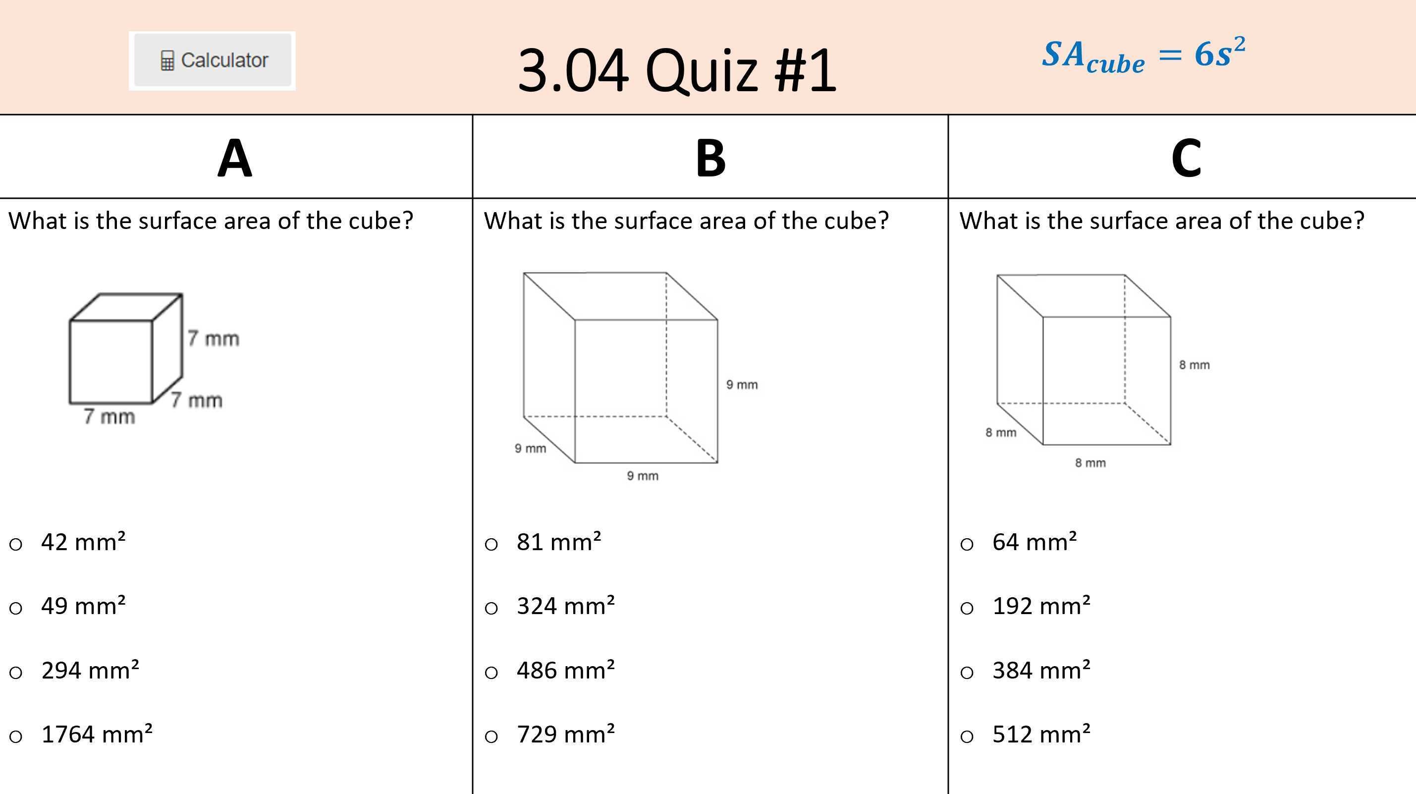 Sem.2 3.04 Surface Area Quiz