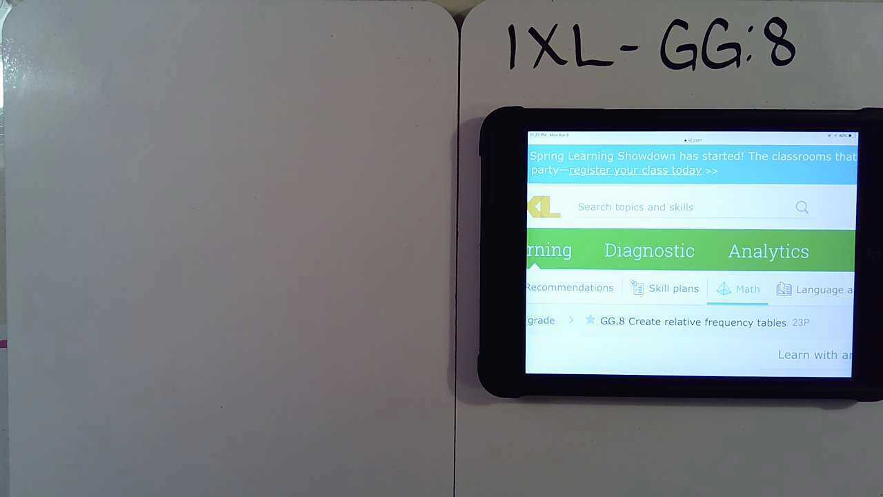 IXL - GG:8 - create relative frequency tables