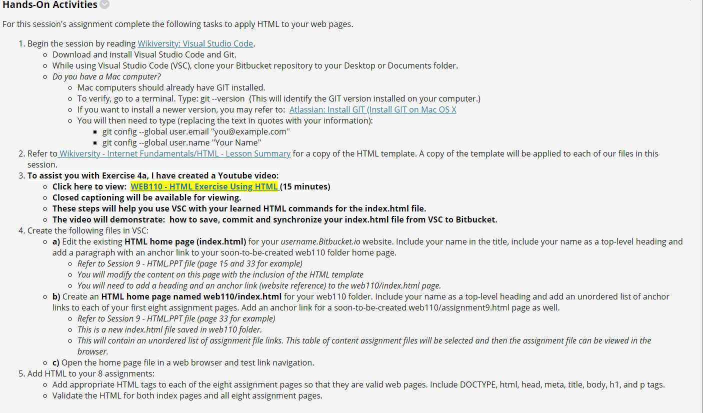 HTML Session Assignment - Creating Unordered Lists