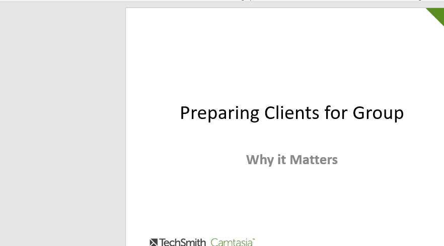 Comments about pre-group meeting