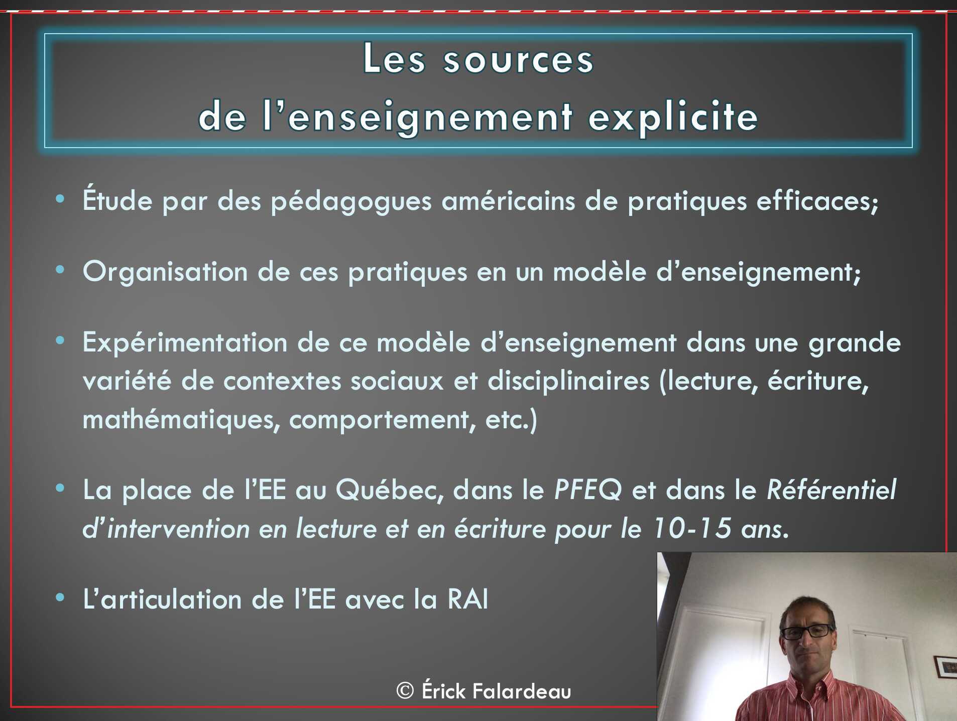 Présentation de l'enseignement explicite Partie 1