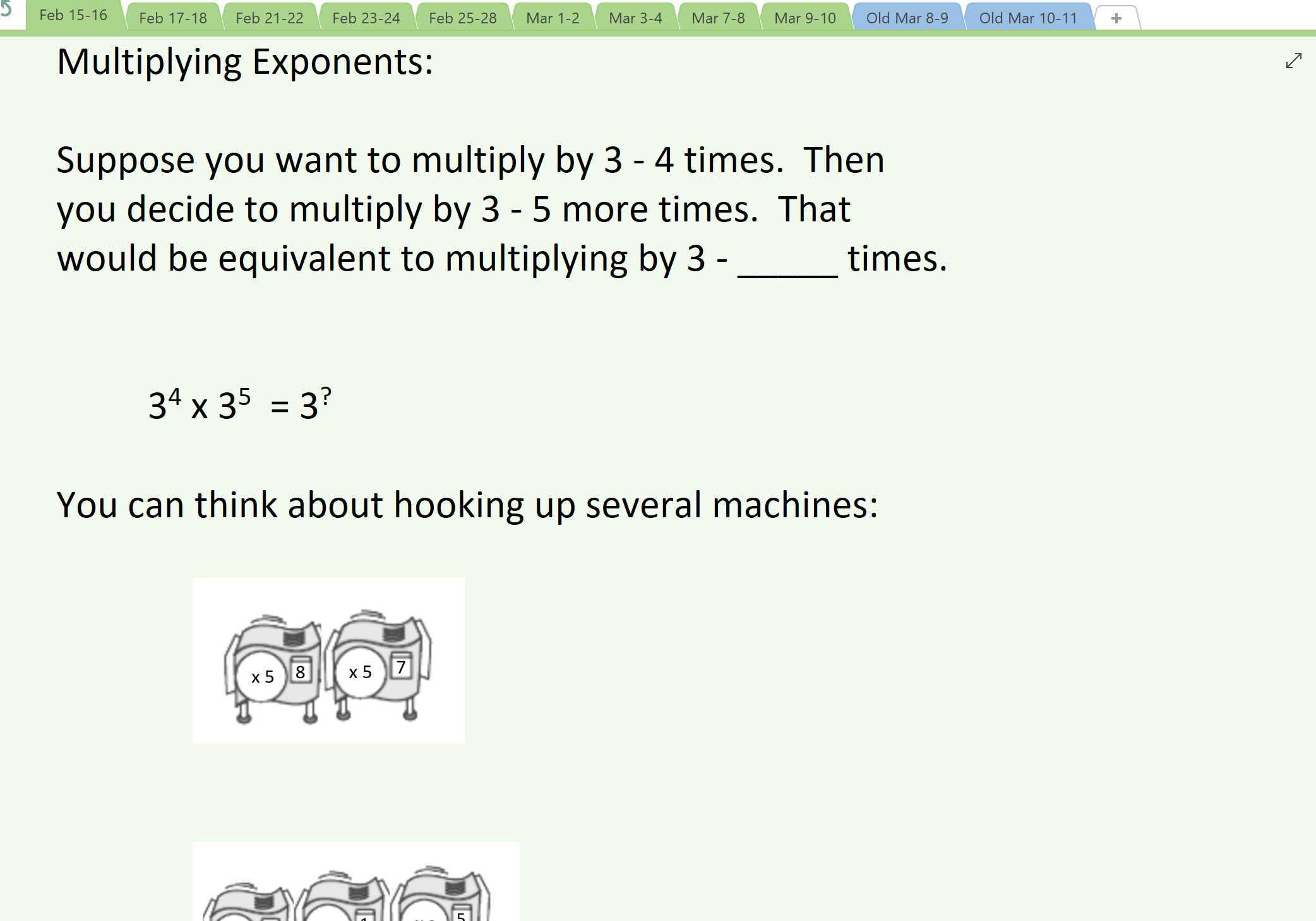 Multiplication Rule for Exponents