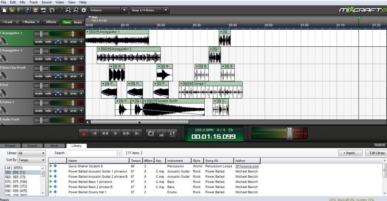 Copy and Paste Sections in MixCraft