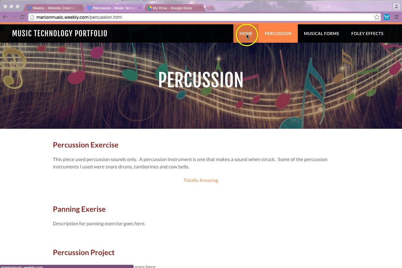 Sending your weebly site to Mrs. Manion