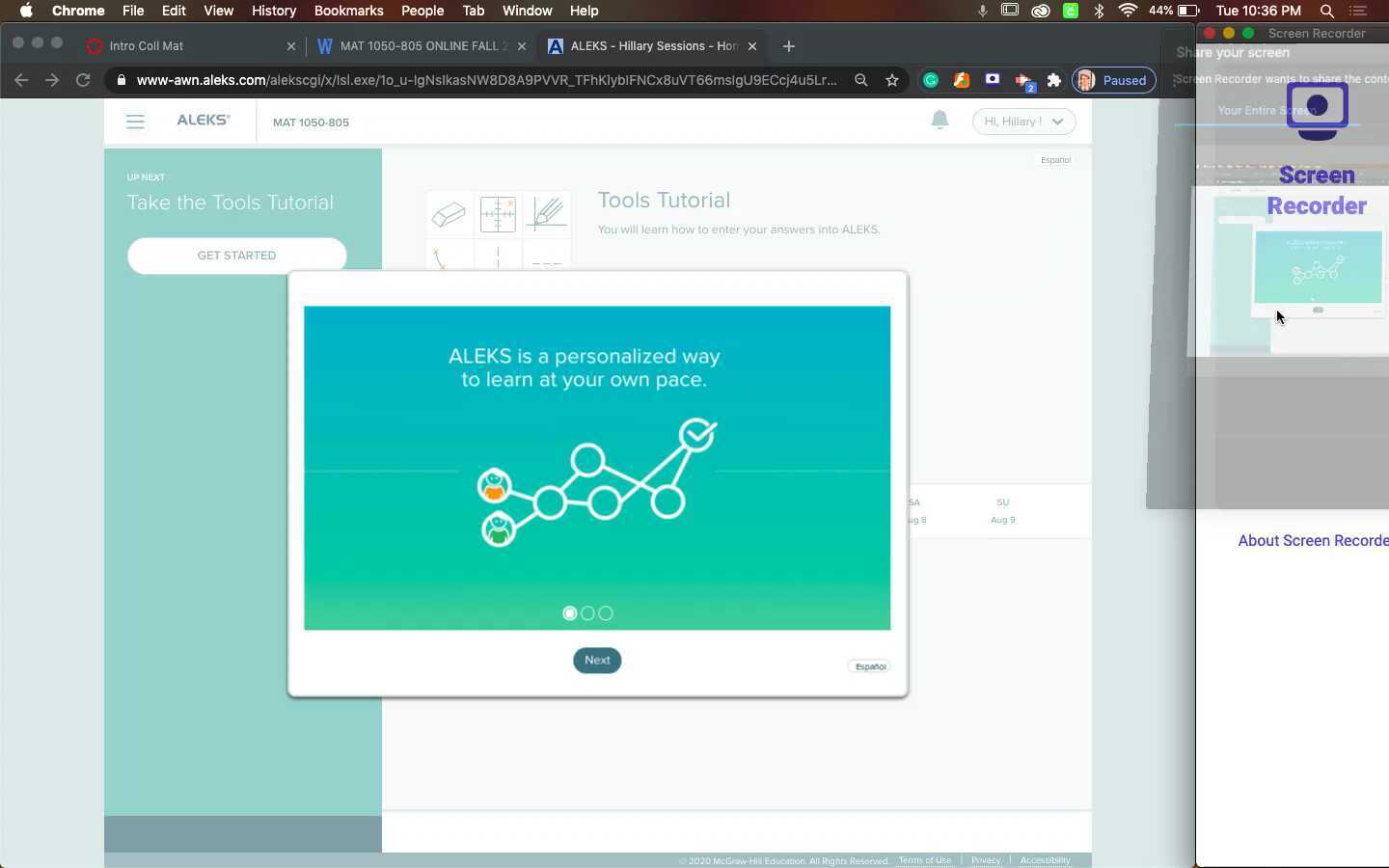 How to complete the Initial Knowledge Check