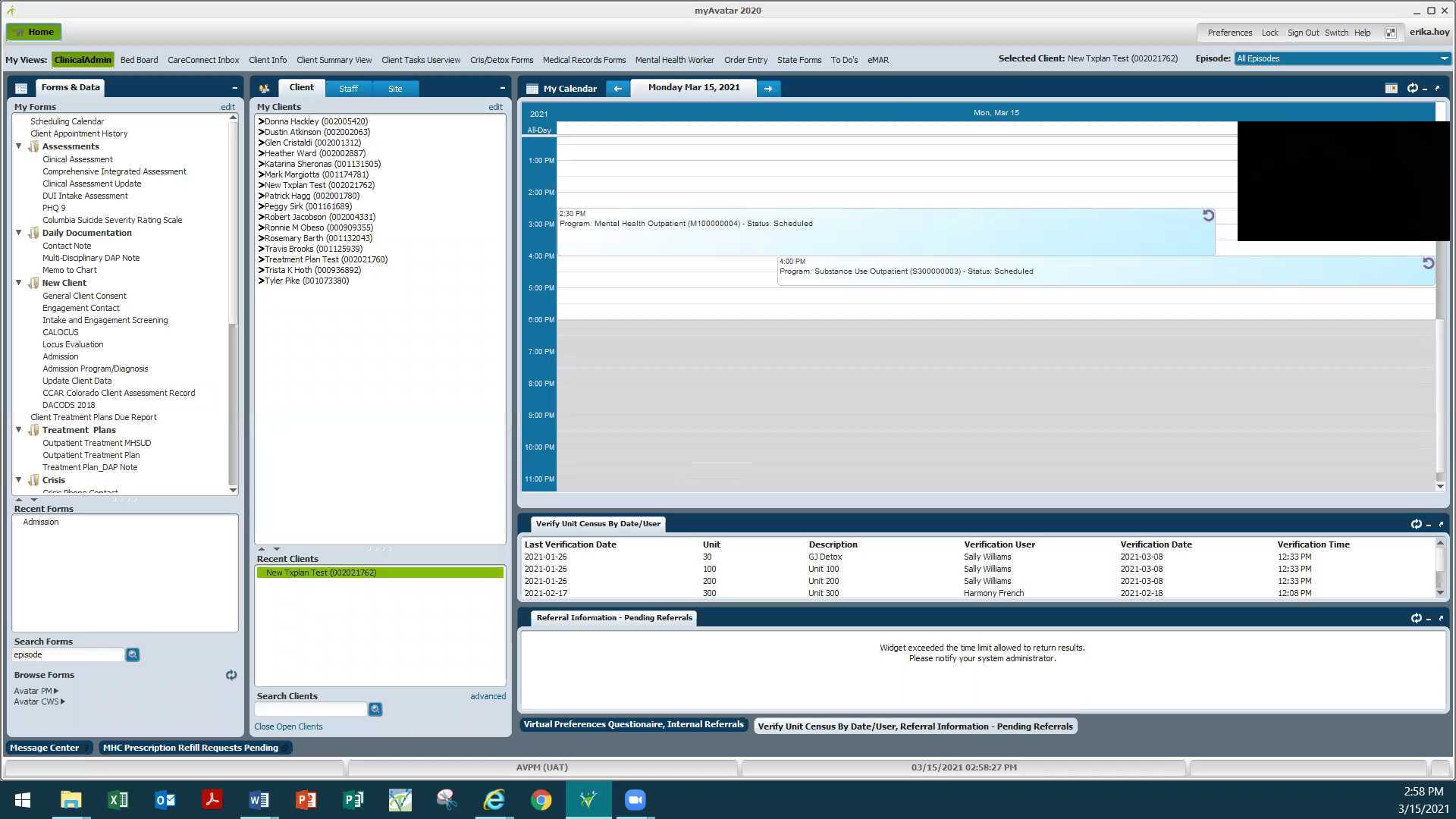 AVATAR Outpatient Tretment Plan MHSUD