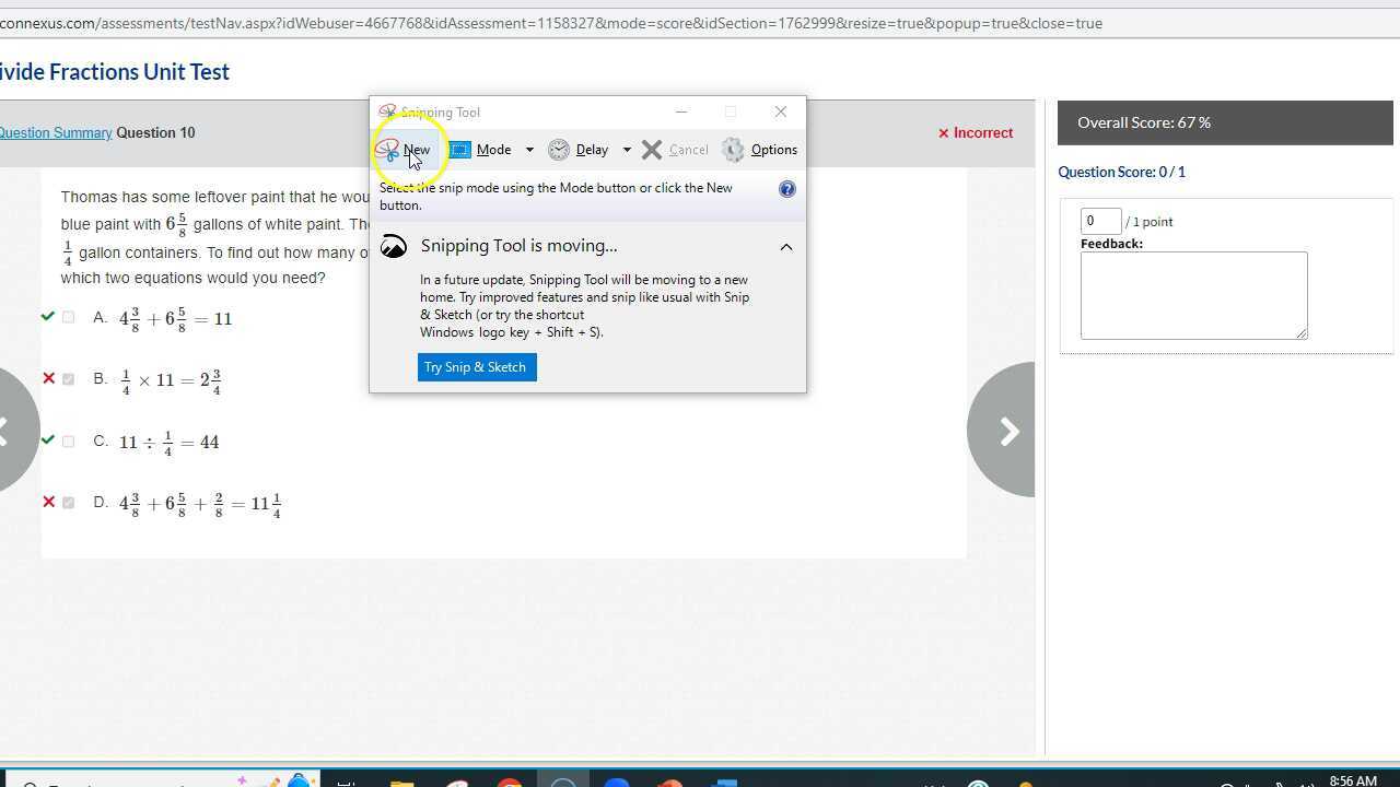 Division Fraction Test Question Explanation
