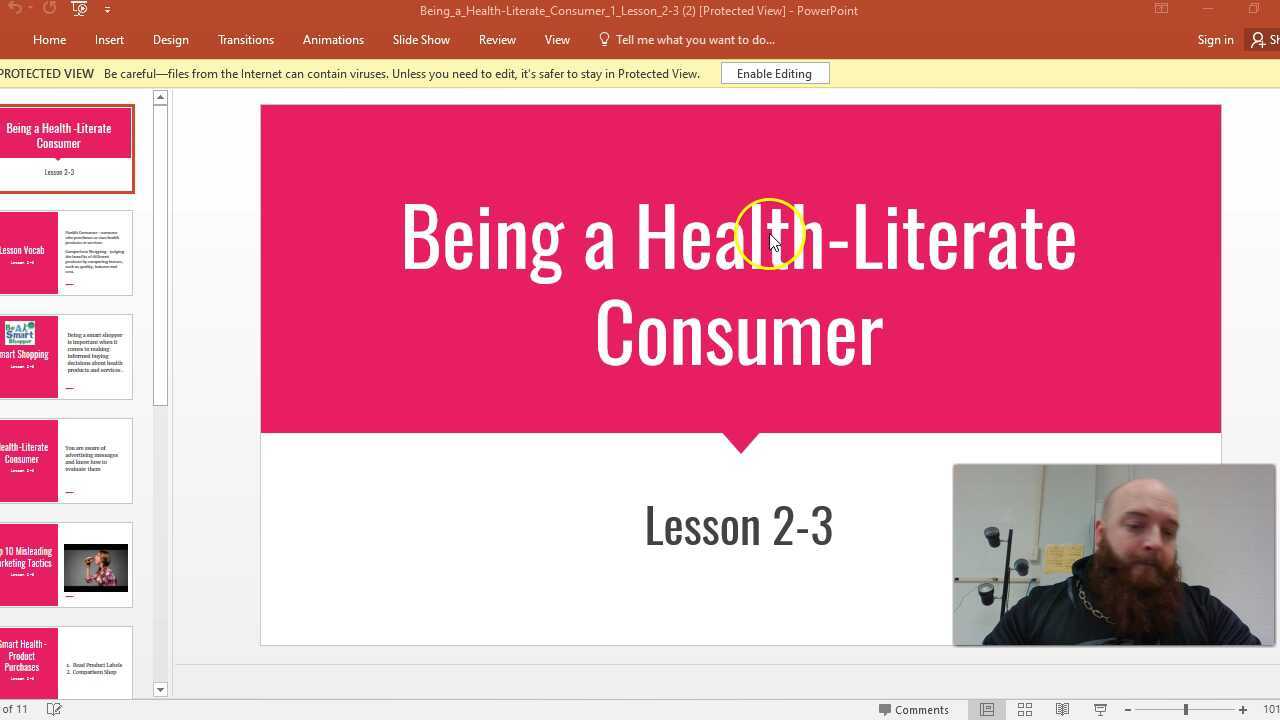 Lesson 2-3 Health-literate Consumer