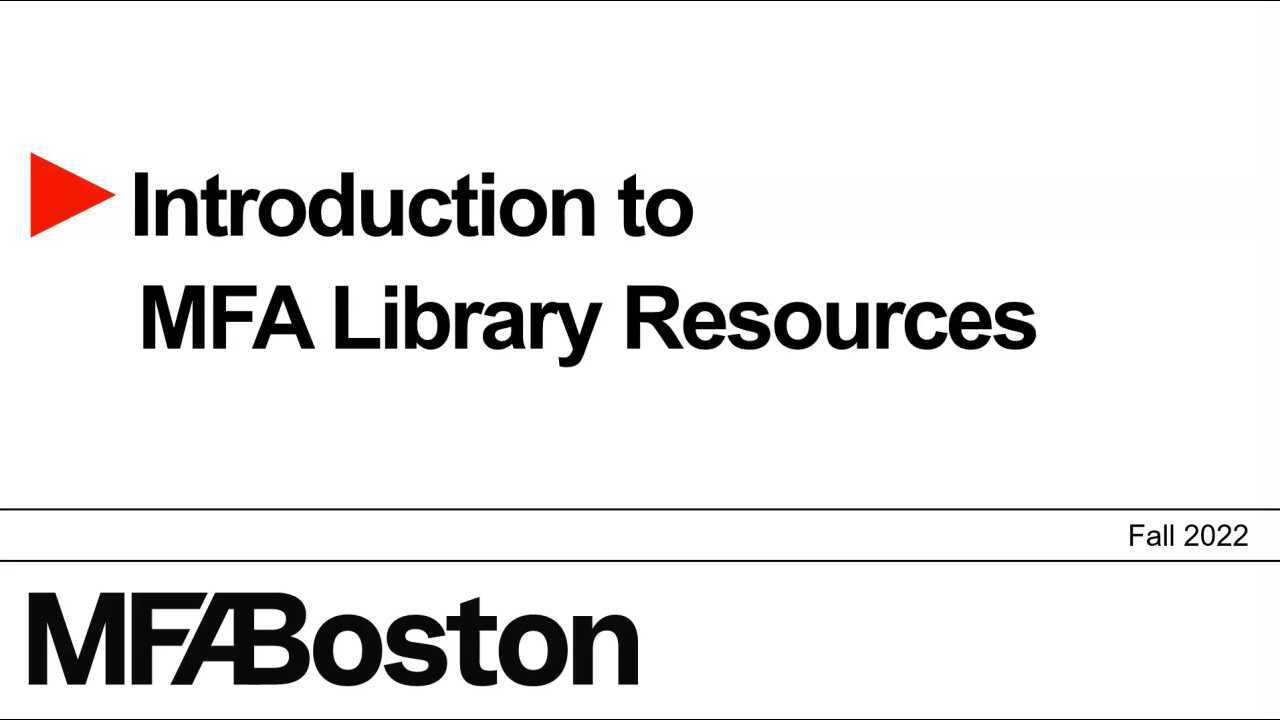 MFA Library Resources 2022