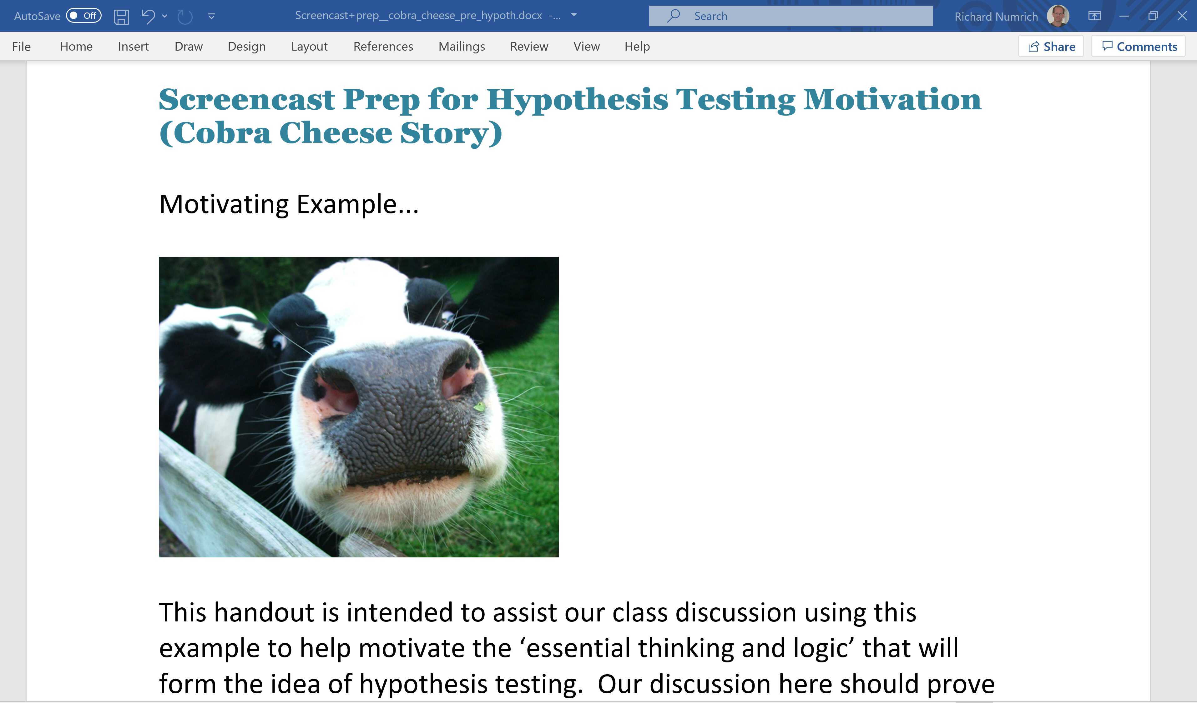 Cobra Cheese _ Hypothesis Testing prequel