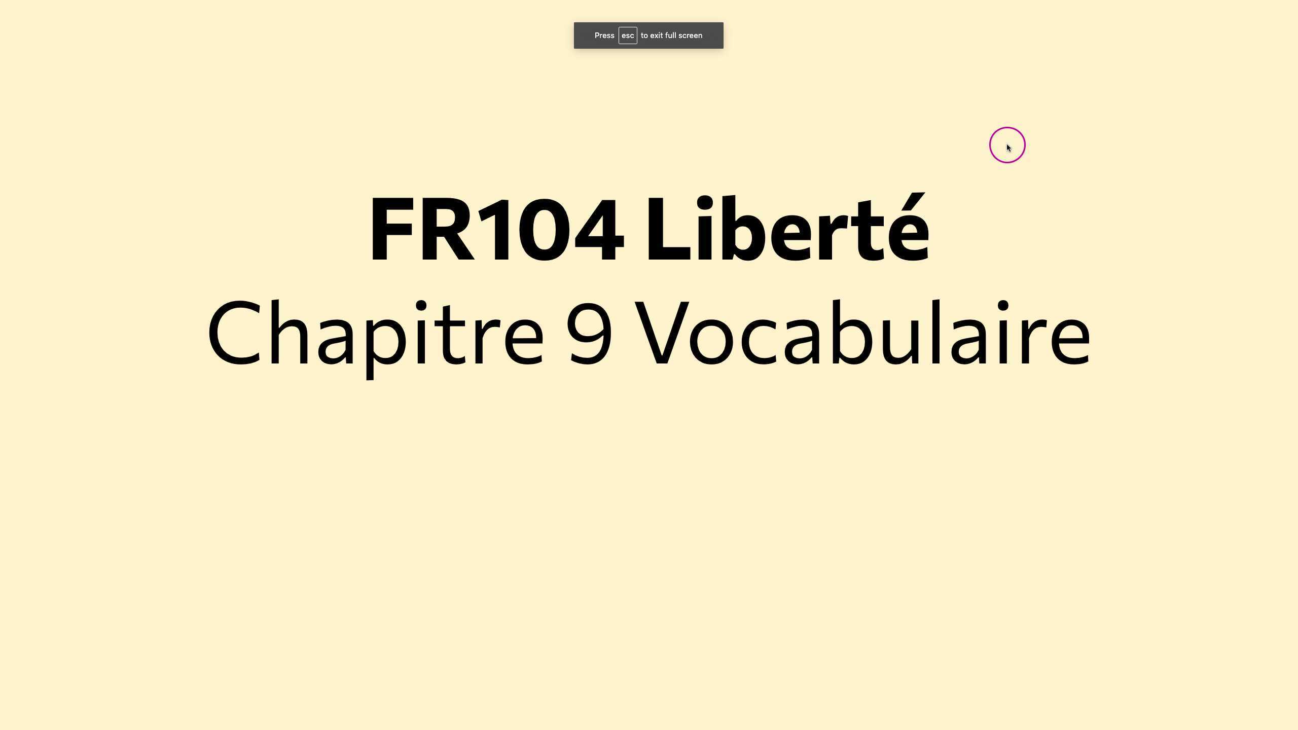 Chapitre 9 vocabulaire