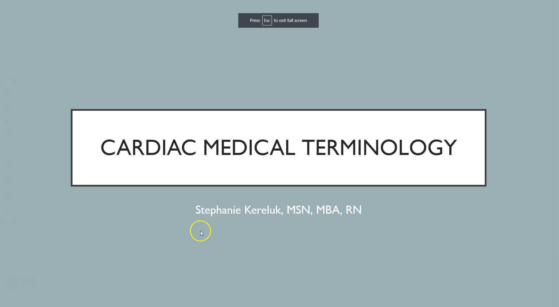 Cardiac Med Term