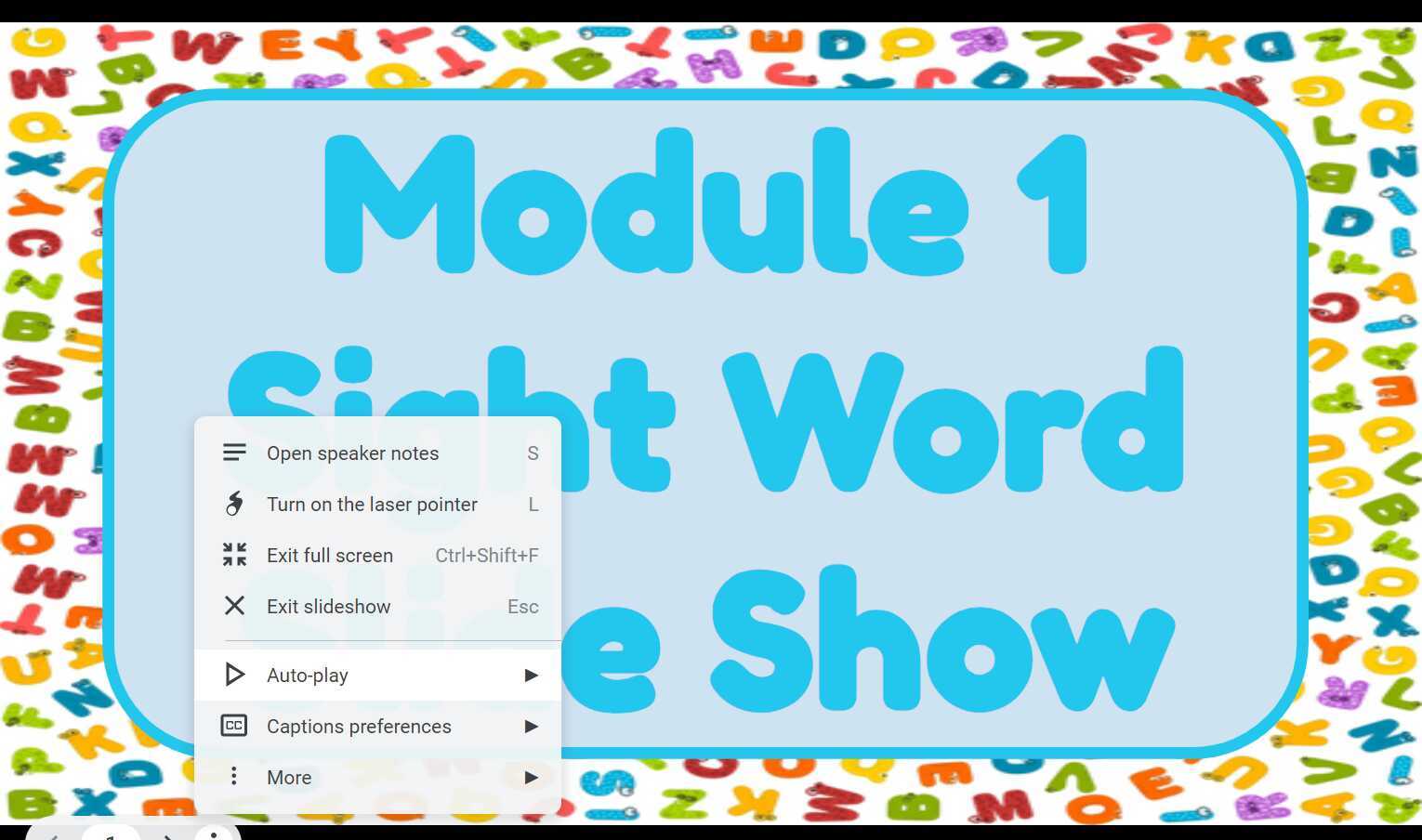 Module 1 Sight Word Slide Show