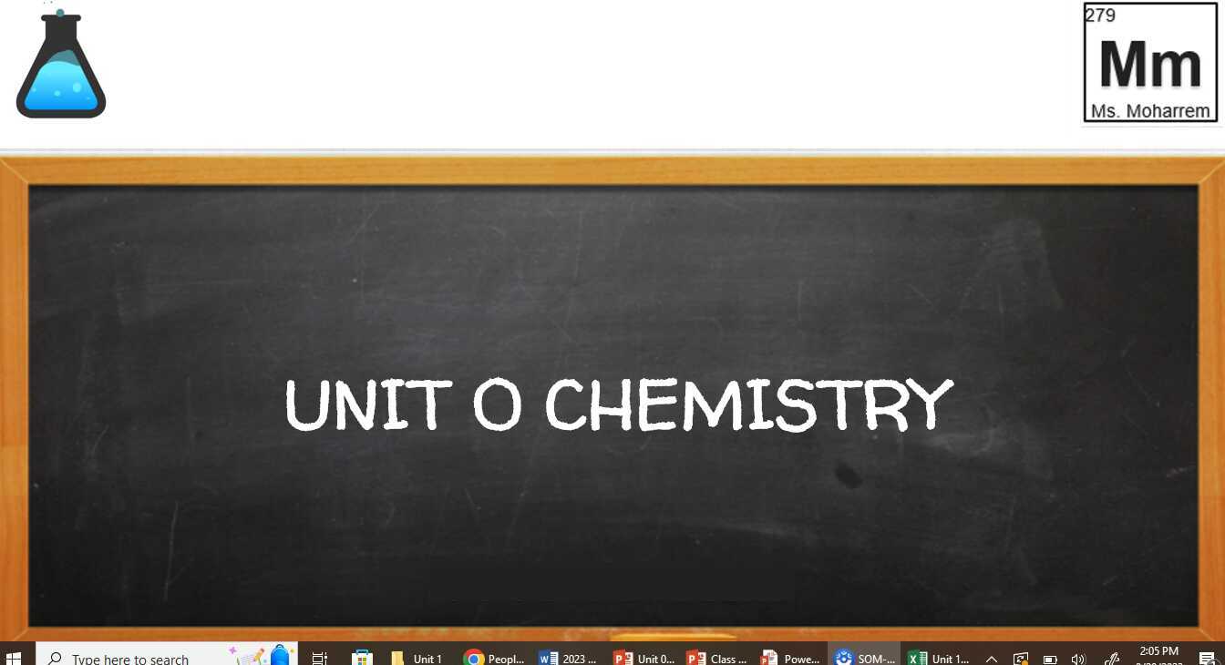Unit 0 Chemistry