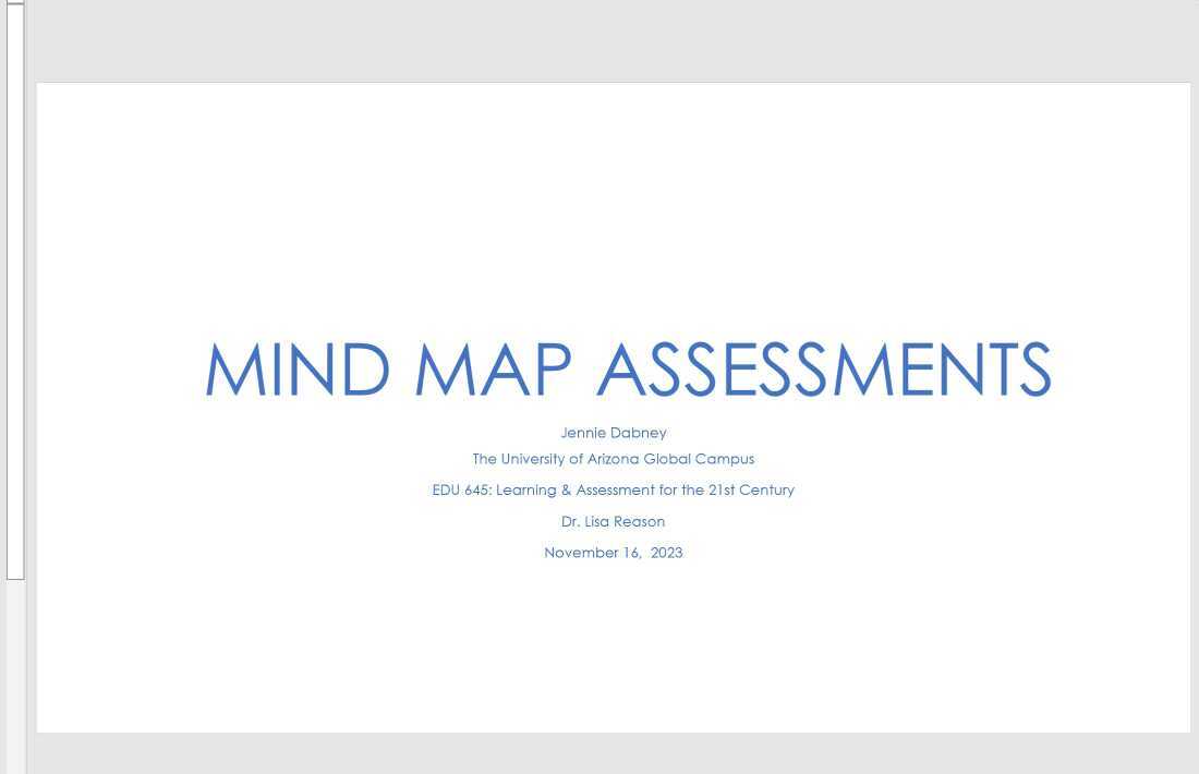 mind map assessments