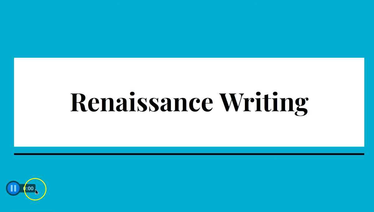 Renaissance Writing