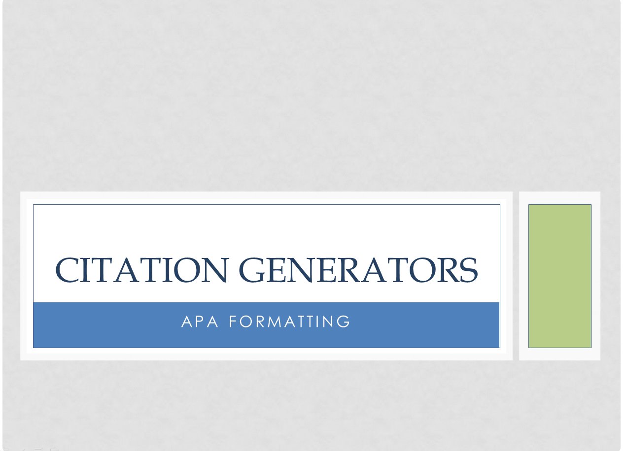 Citation Generators for APA Formatting