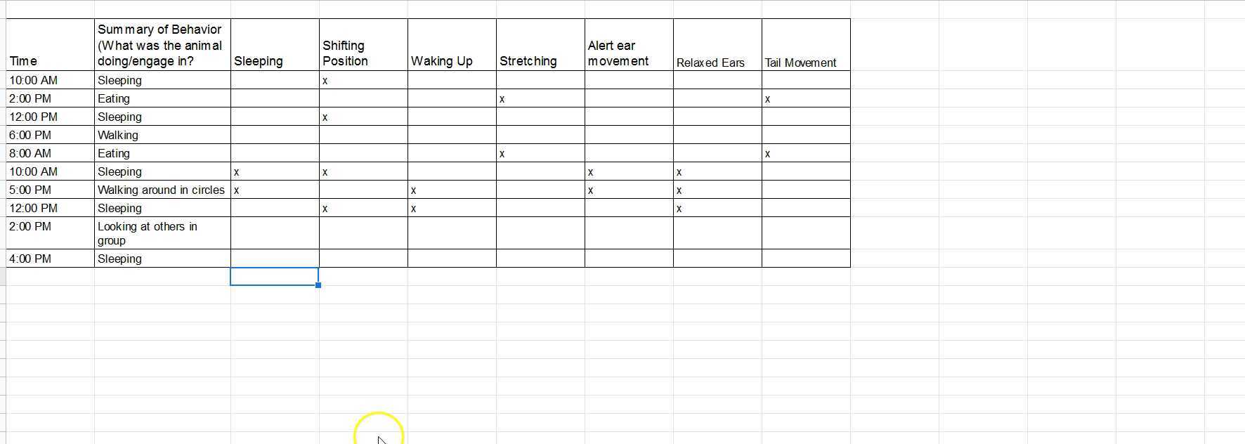 Making a Pie Chart from Your Ethogram