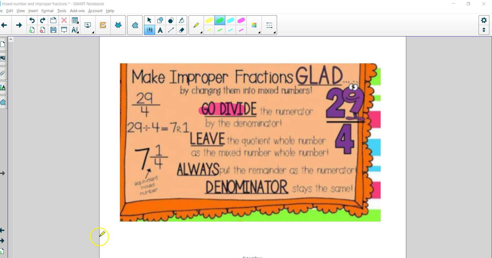 Improper Fractions GLAD