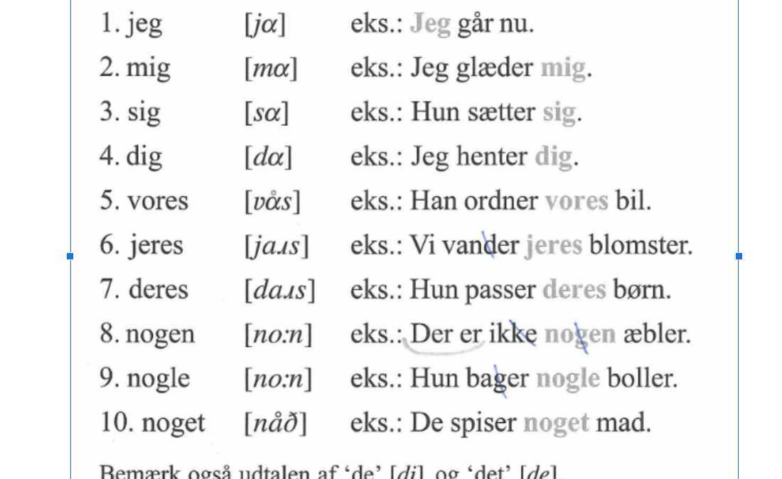 Udtale af alm. ord (reduktion)