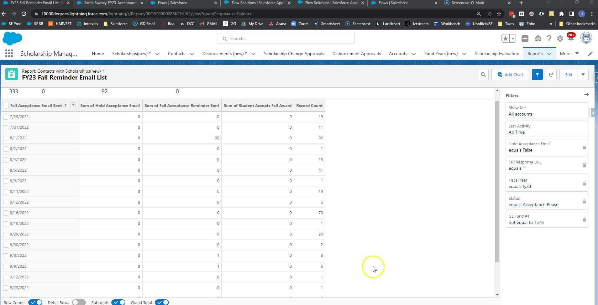 Sending Bulk Acceptance Reminders