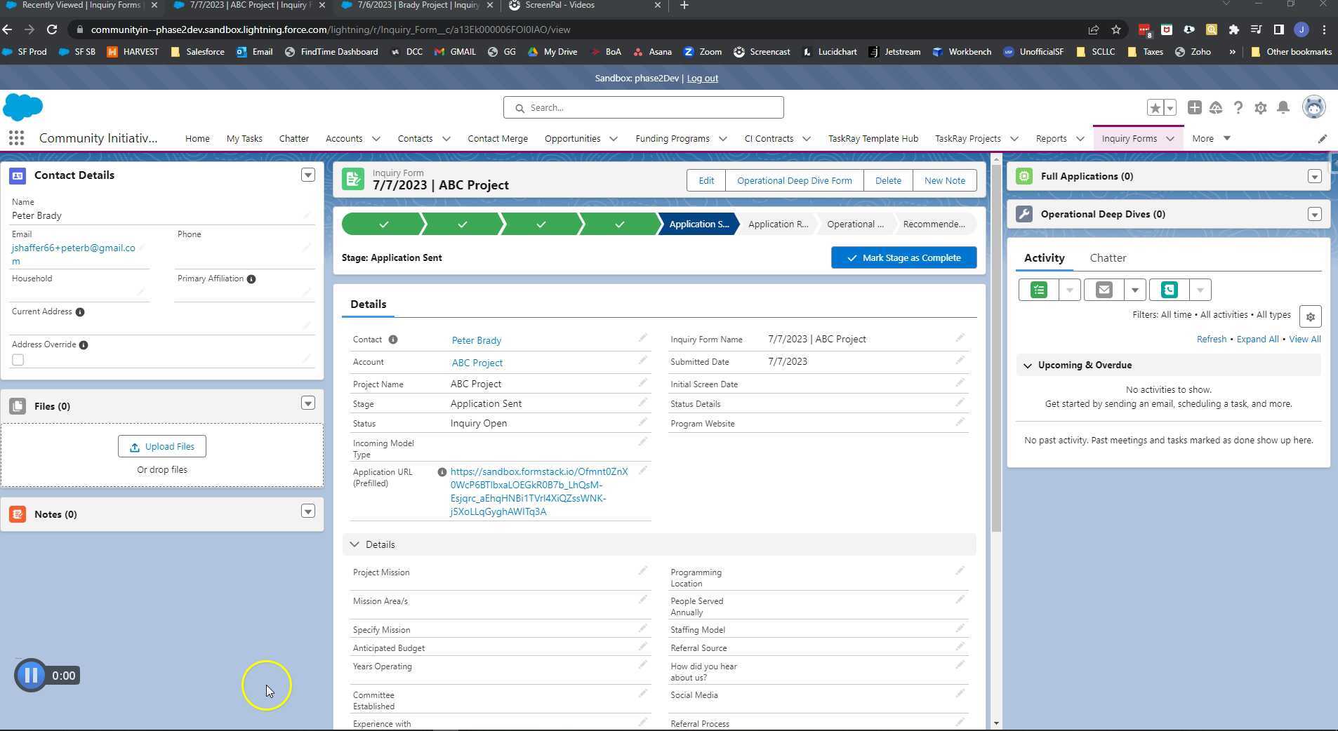 Operational Deep Dive Form