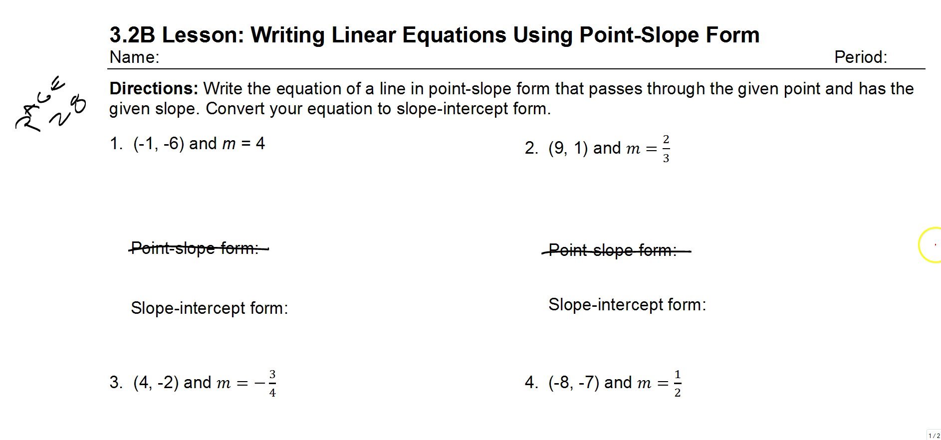 Math B Lesson 3.2B part 1